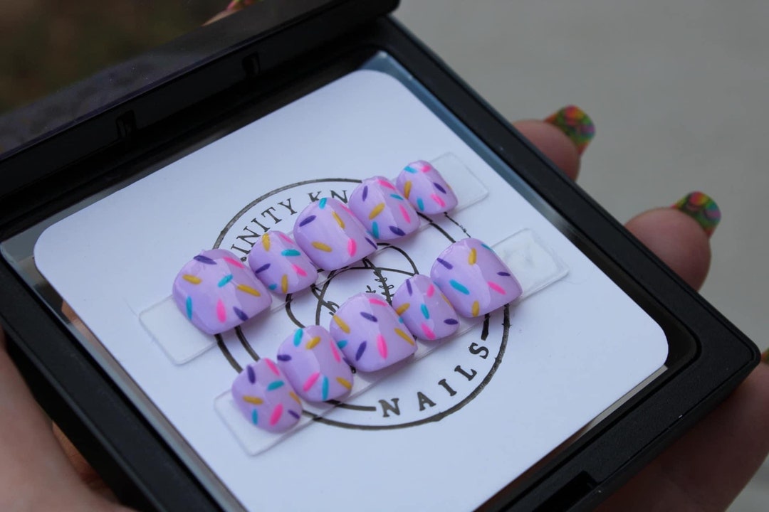 KIDS Purple Frosting Press on Nails - Etsy