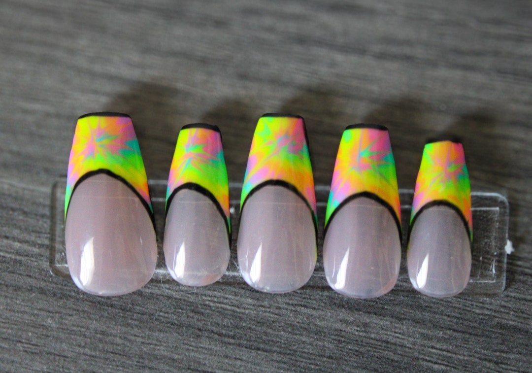 Tie Dye Press on Nails - Etsy