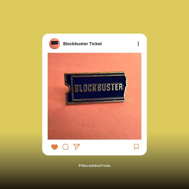 Blockbuster Ticket Logo Enamel Pin 90s Nostalgia, Retro Video Store ...