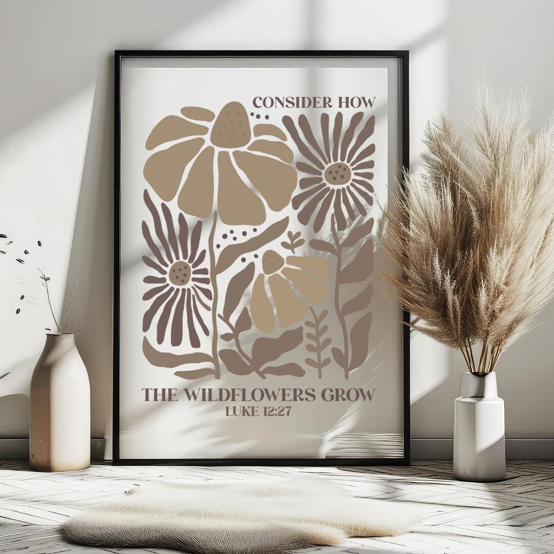 Minimalist Christian Wall Decor Poster Bible Verse Art Print ...