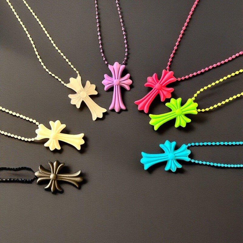 Chrome Heart Cross Necklace - Etsy