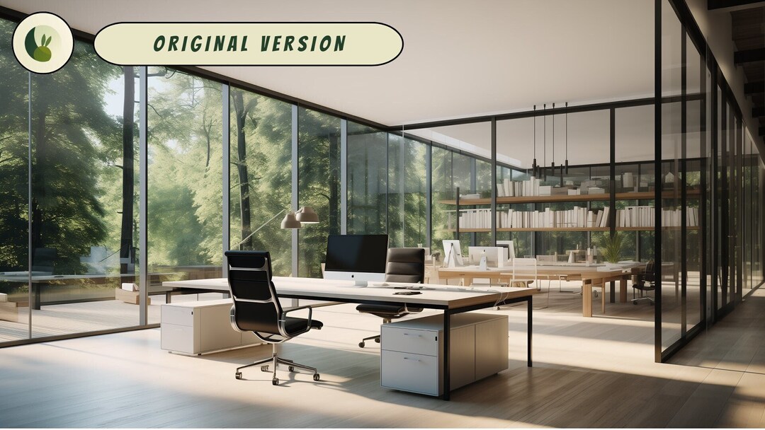 Virtual Background Open Forest Office | Zoom Background Home Office ...