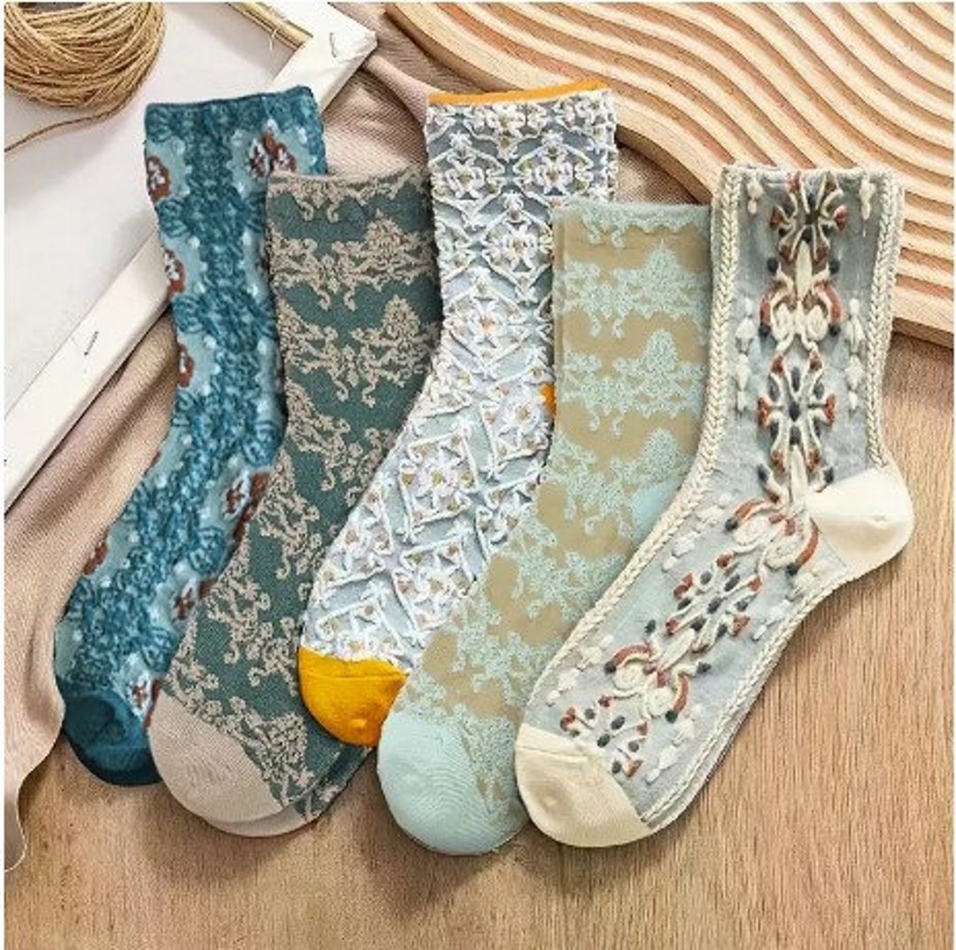Verity of Embroidered Crew Socks - Etsy