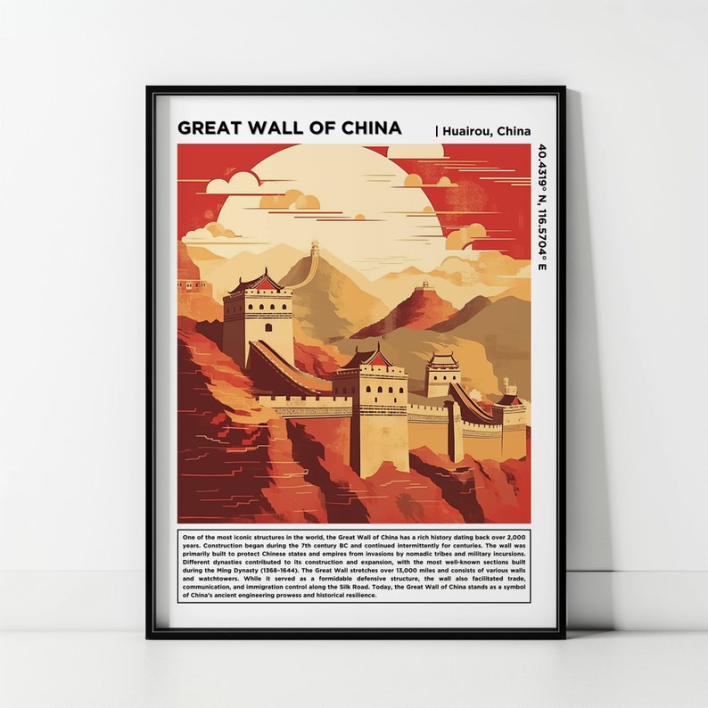 Colorful Infographic China Wall Travel Poster Print - Etsy