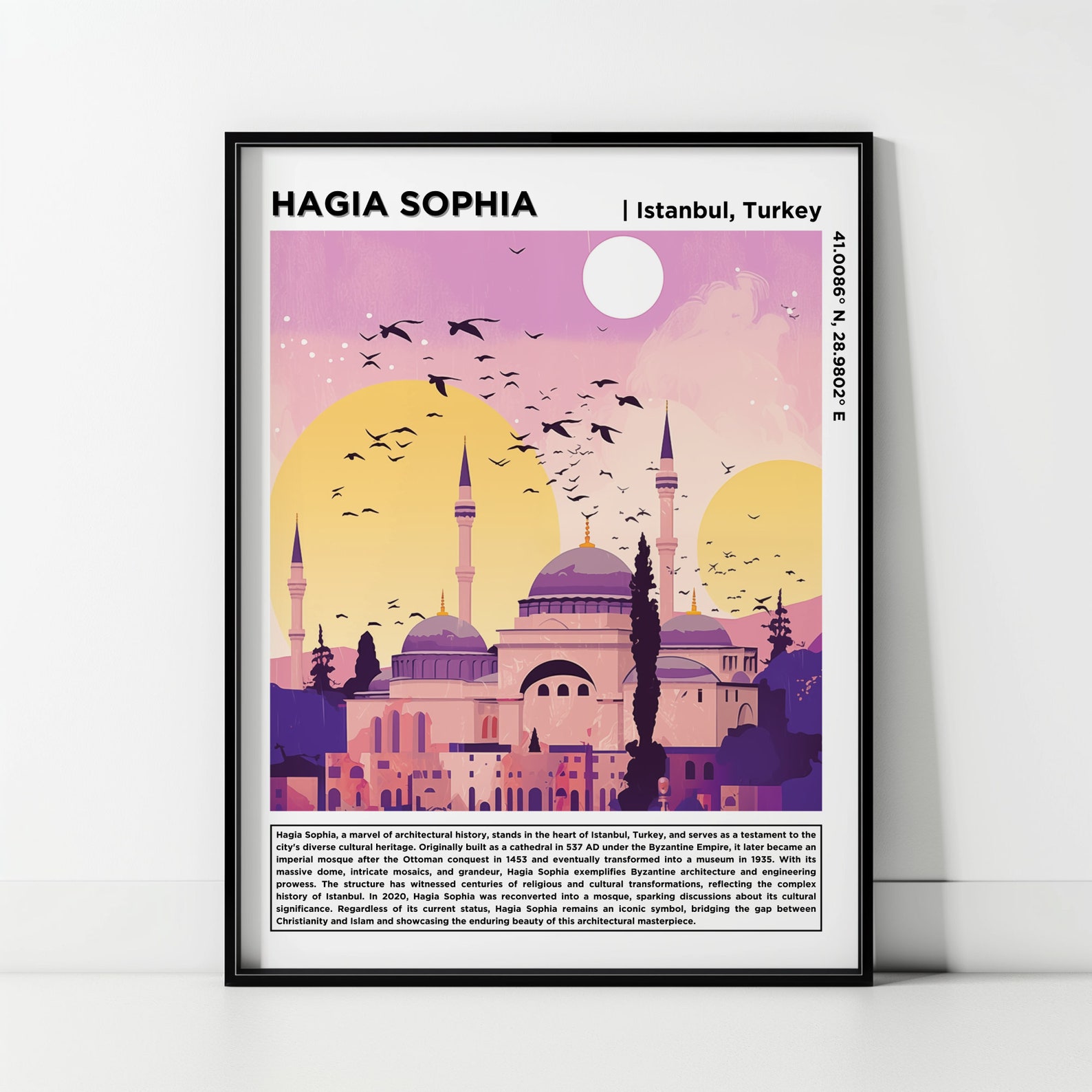 Colorful Hagia Sophia Turkey Travel Poster Print - Etsy