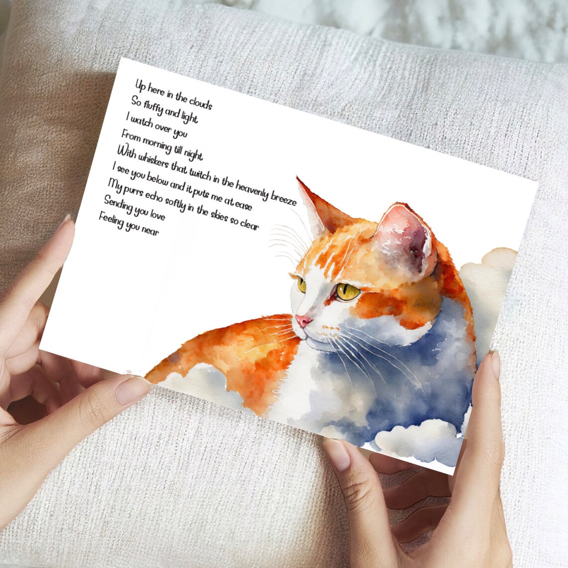 Cat Sympathy Card | Cat Condolence Card | Cat Loss Poem Card | Cat ...