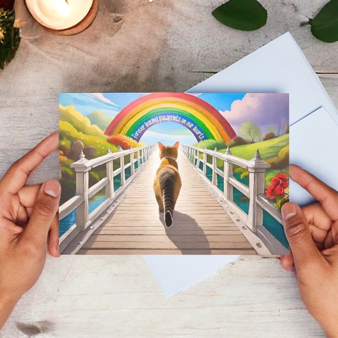 Cat Sympathy Card | Cat Condolence Card | Cat Rainbow Bridge Card | Cat ...