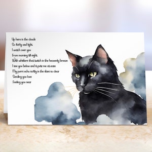 Cat Sympathy Card | Cat Condolence Card | Cat Loss Poem Card | Cat ...
