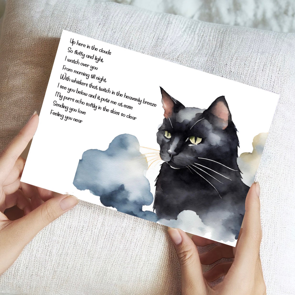 Cat Sympathy Card | Cat Condolence Card | Cat Loss Poem Card | Cat ...