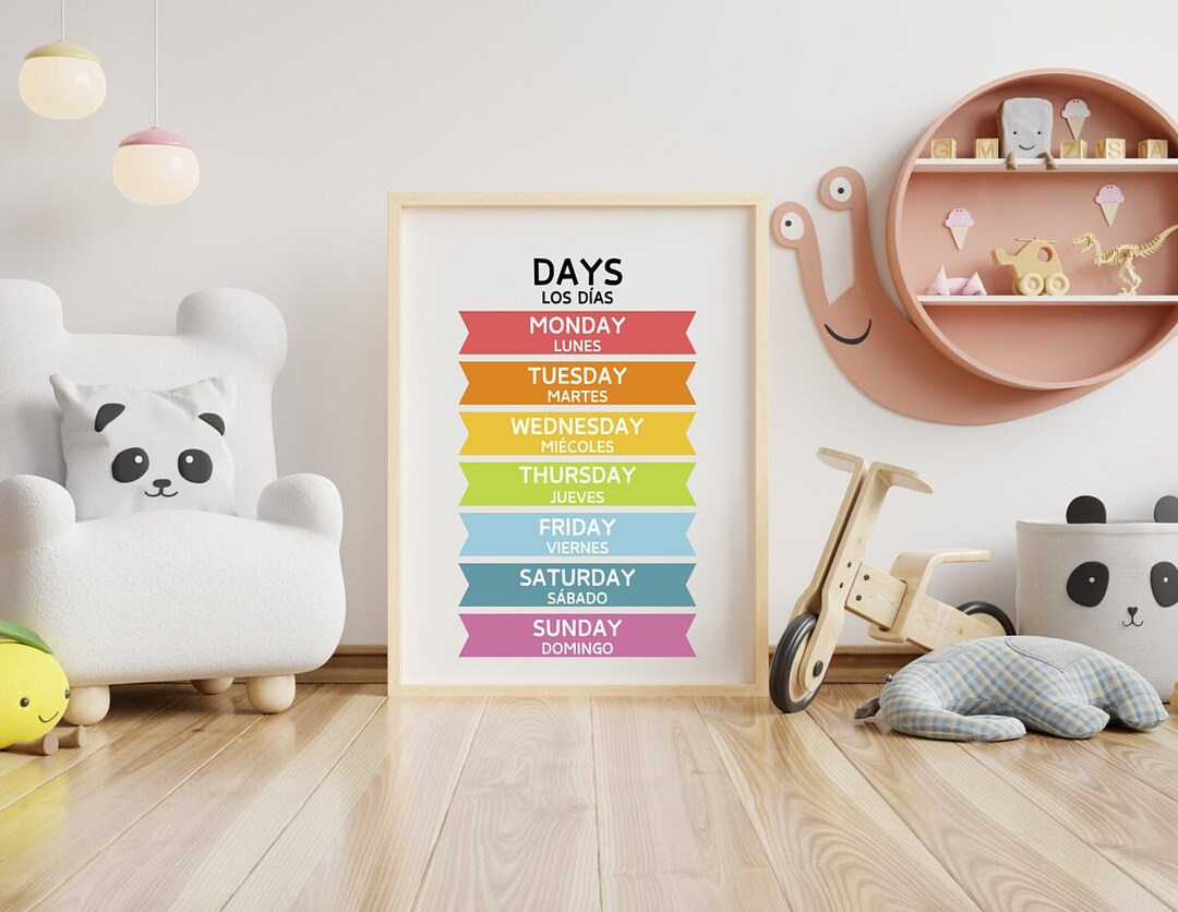 Bilingual Spanish Educational Poster, Montessori Poster, Color Poster ...