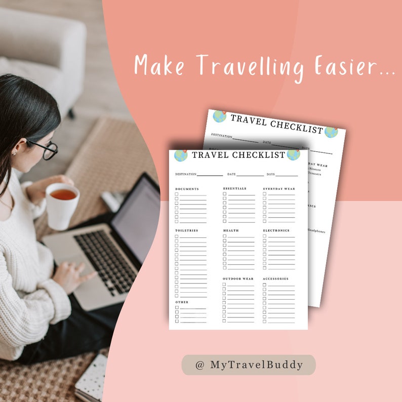 Editable Travel Checklist, Printable Travel Packing List, Fillable ...