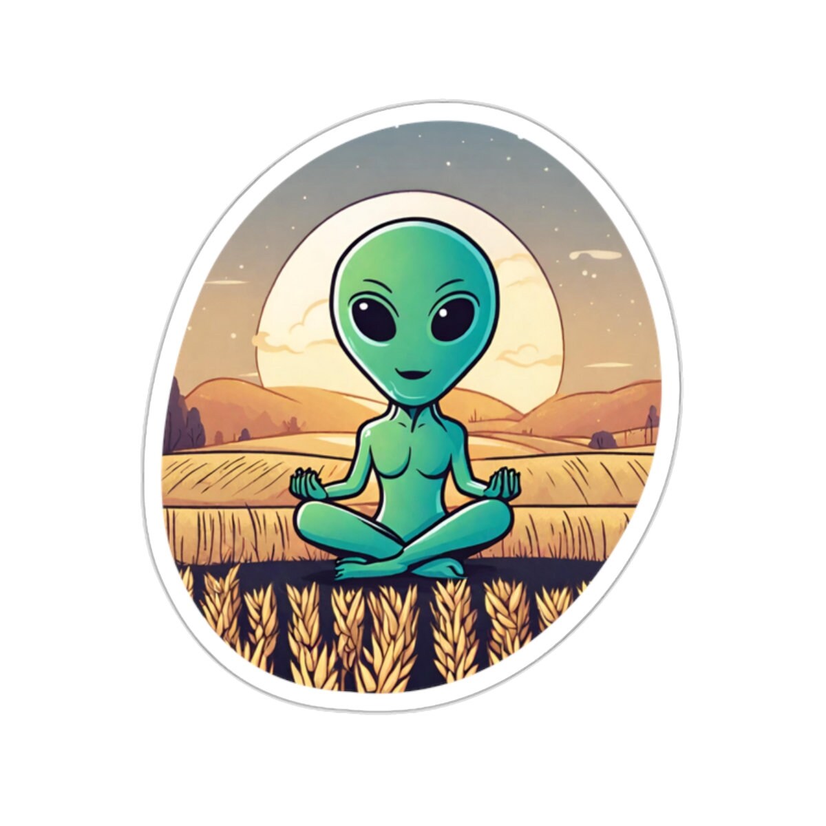 Alien Sticker, Kawaii Alien Sticker, Yoga Alien Sticker, Aliens Sticker ...