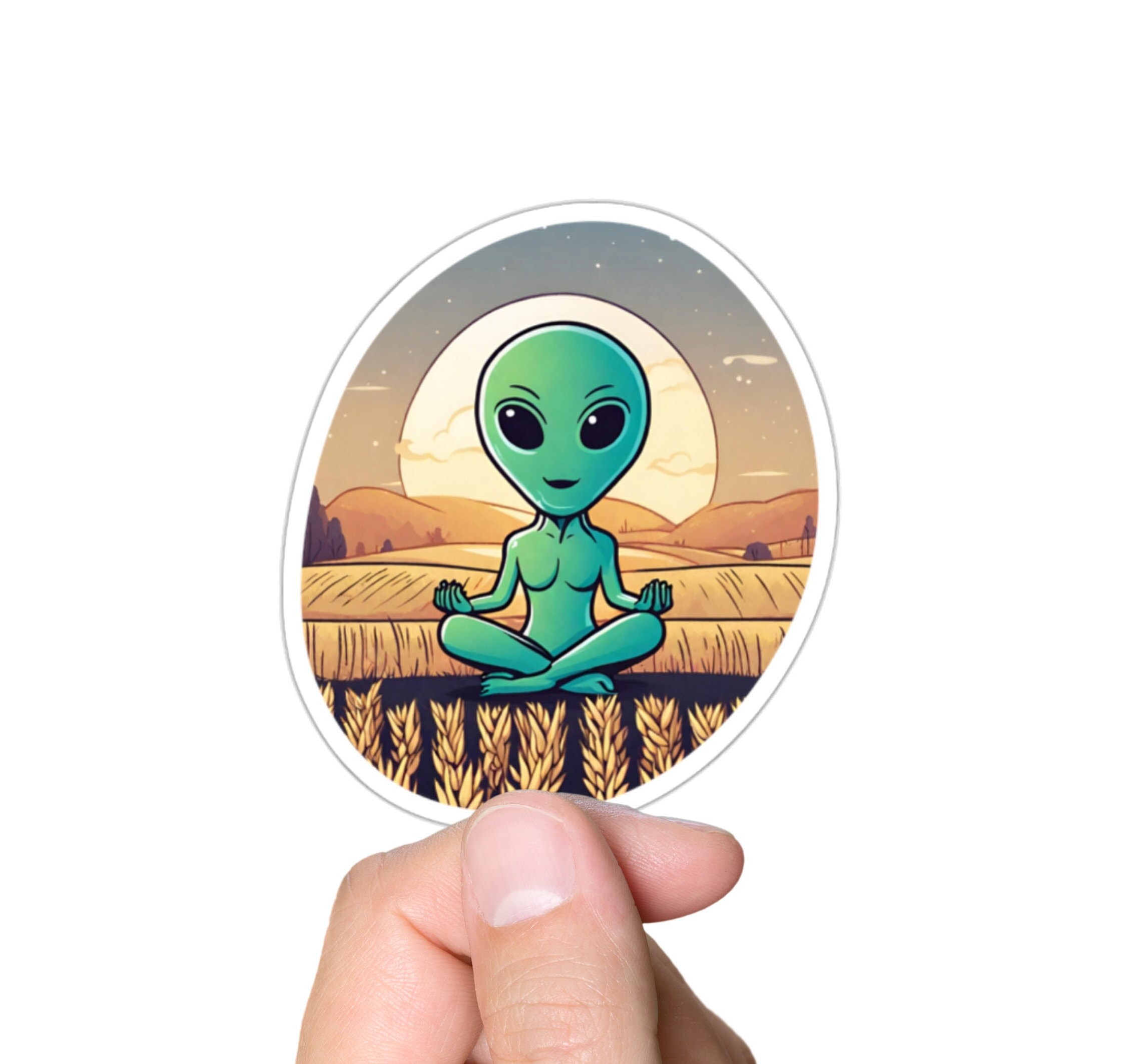 Alien Sticker, Kawaii Alien Sticker, Yoga Alien Sticker, Aliens Sticker ...