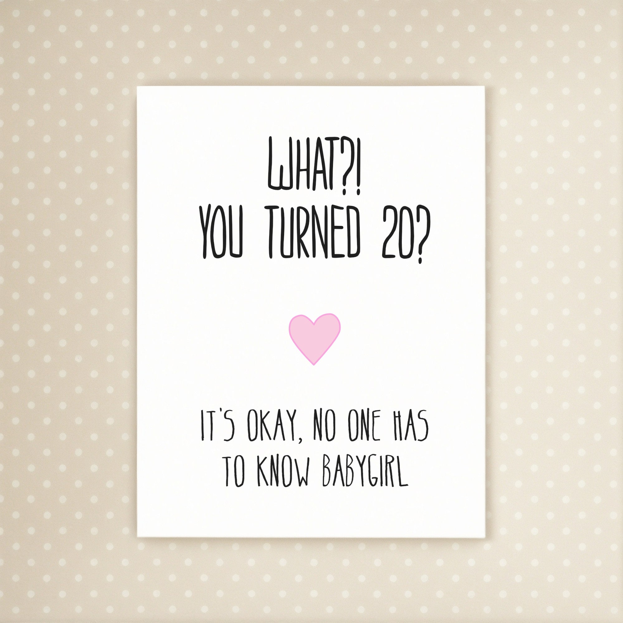 Custom Birthday Card | It's Okay, No One Has to Know Babygirl | 20th ...