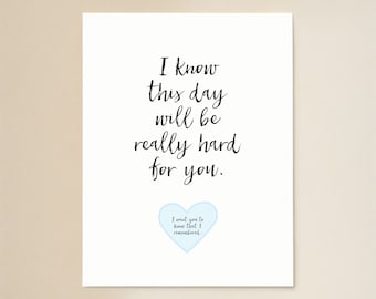 I Remembered. Support and Sympathy Greeting Card Difficult Day - Etsy