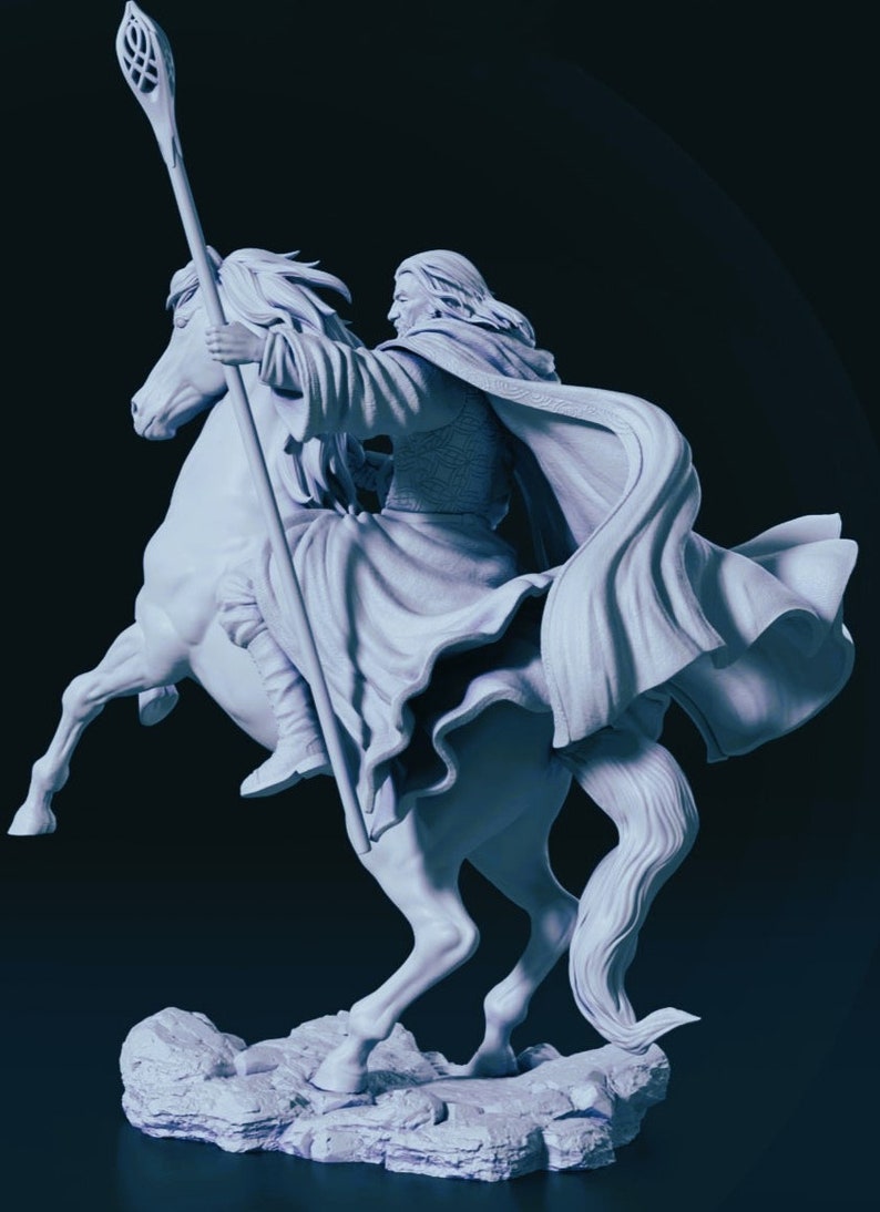 Gandalf the Grey on Shadowfax, LOTR, Digital Stl Download, Two Sizes of Model Included full Size ...