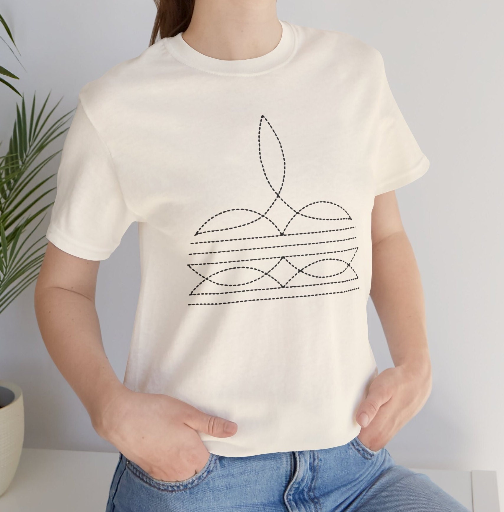 Western Boot Stitch T-shirt, Boot Stitch Tee, Graphic Boot Stitch T ...