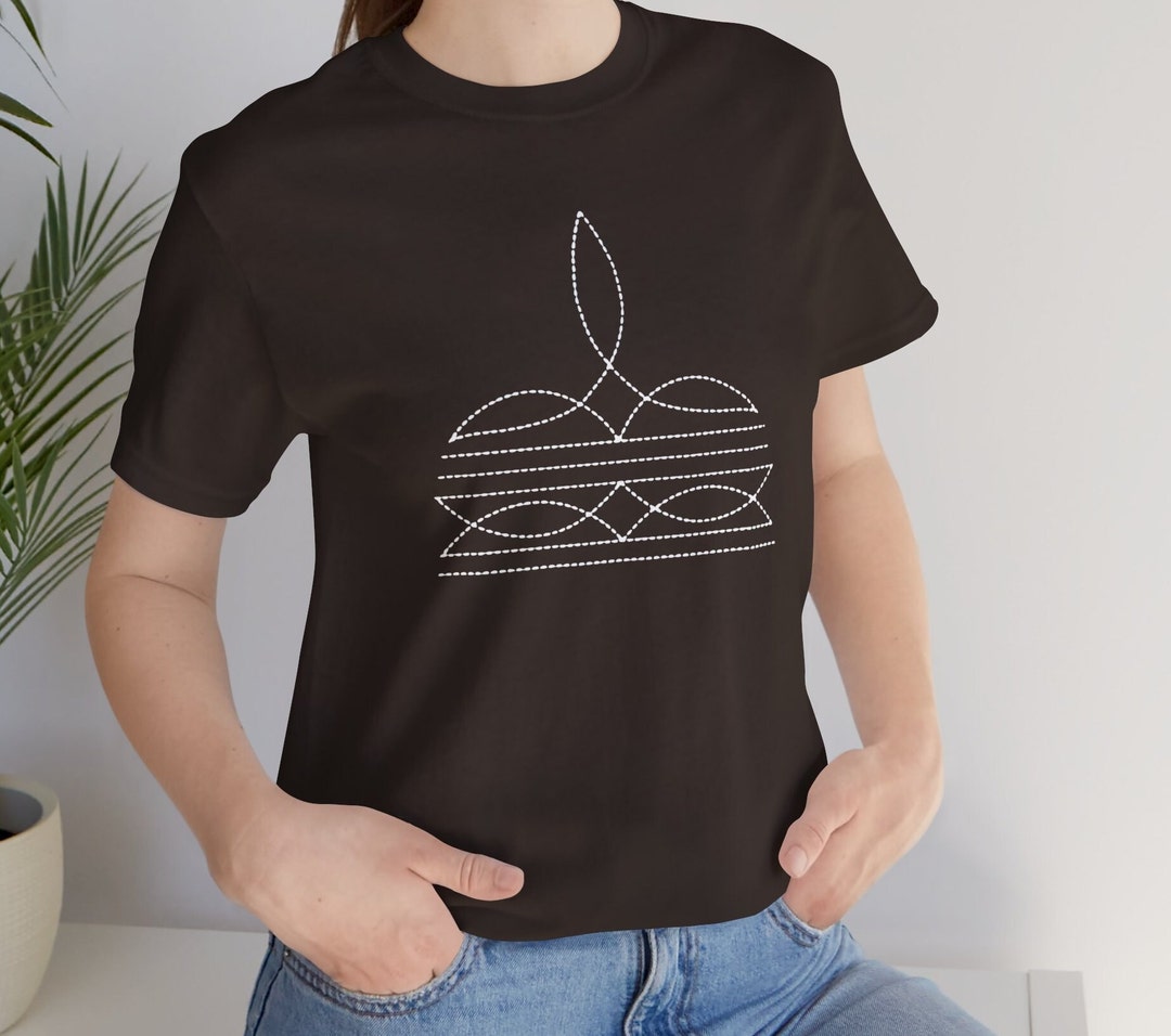 Western Boot Stitch T-shirt, Boot Stitch Tee, Graphic Boot Stitch T ...