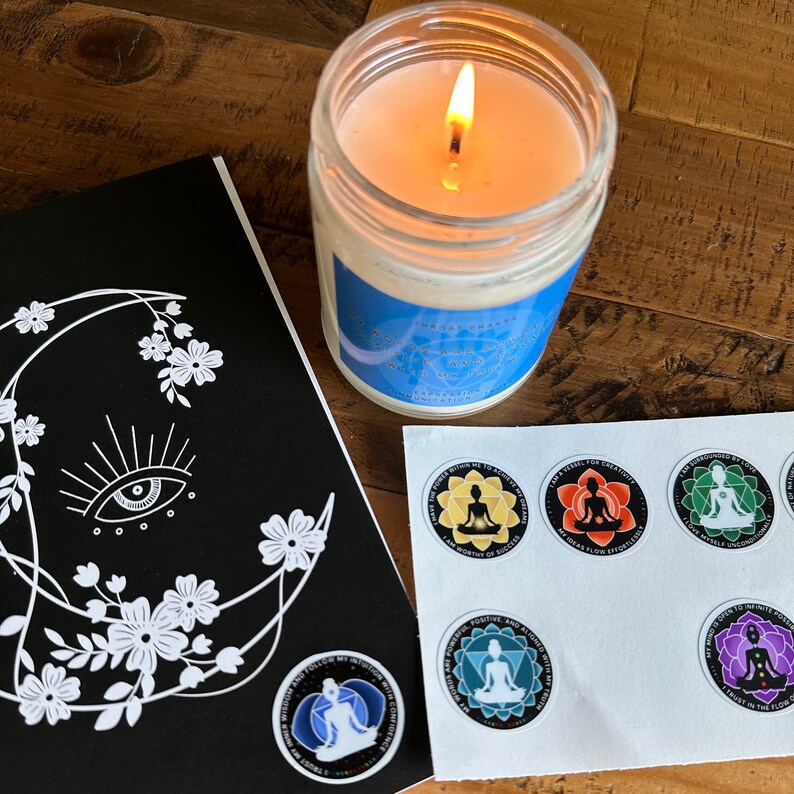 Positive Affirmation Chakra Sticker Set /spiritual Gift for Yoga and ...