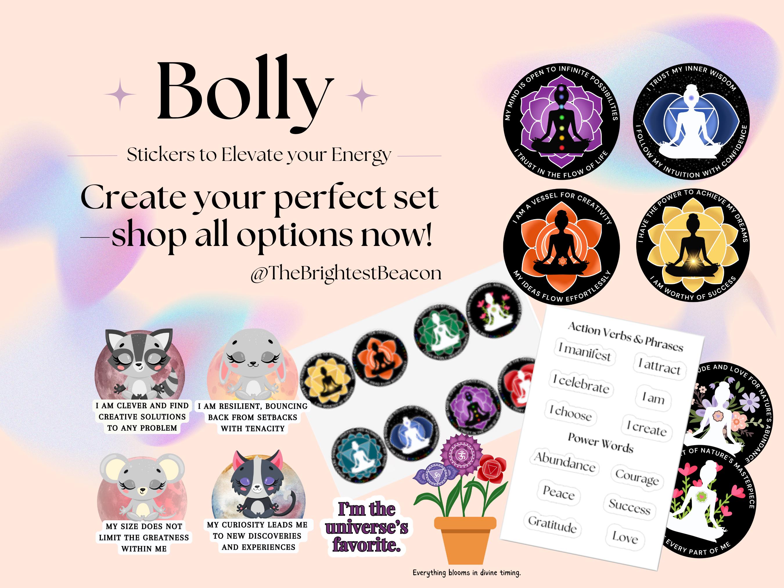 Animal Sticker Set, Inspirational Quotes, Set of 4 Cute Animal Decals ...