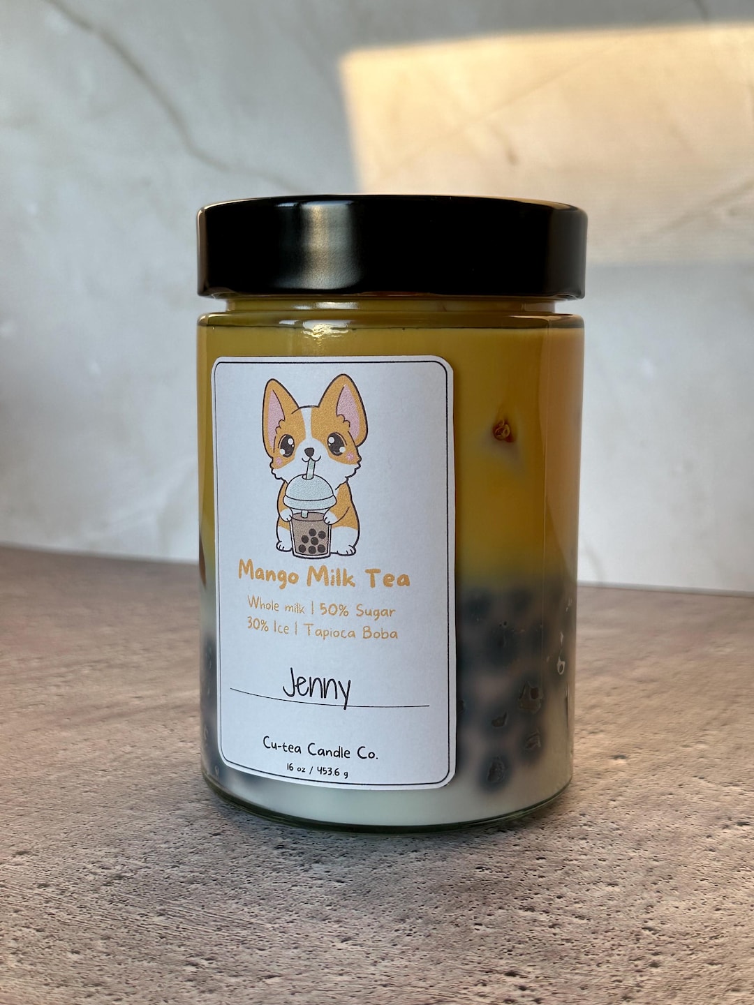 Personalized Boba Tea/bubble Tea Candle 16oz Make Your Favorite Boba ...