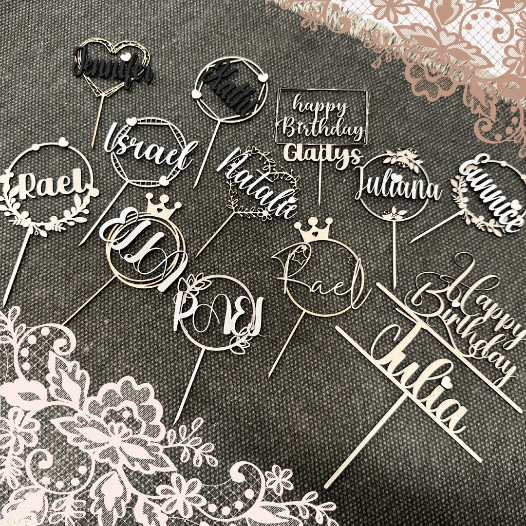 Personalized Wooden Name Cake Topper for Birthday or Home Decor - Etsy