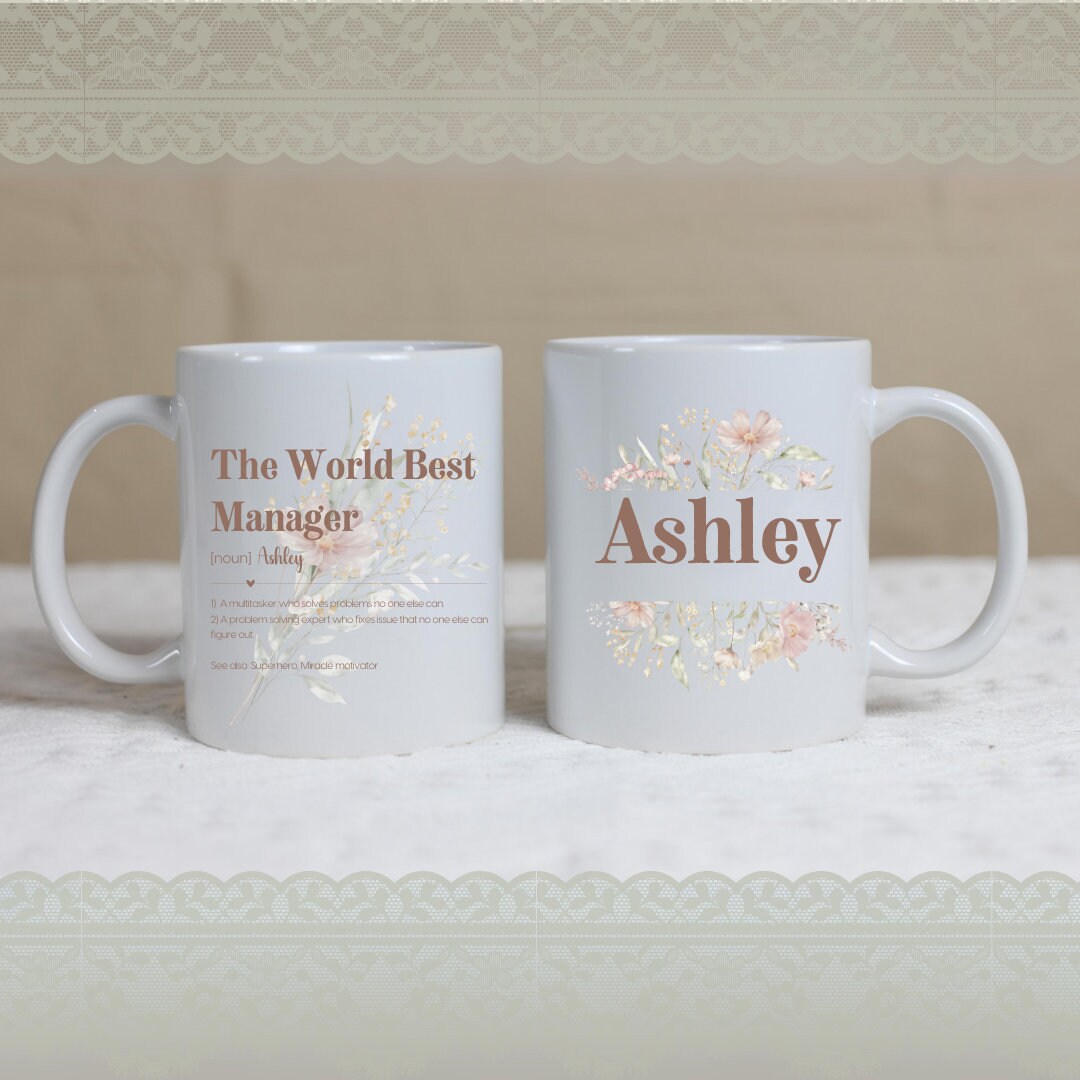 Manager Gift Mug, Personalized Mug Cup for Manager, Customized ...