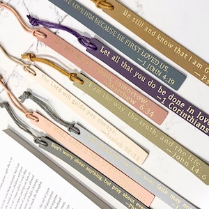 Engraved Bible Verse Leather Bookmark: Personalized Christian Gift - Etsy