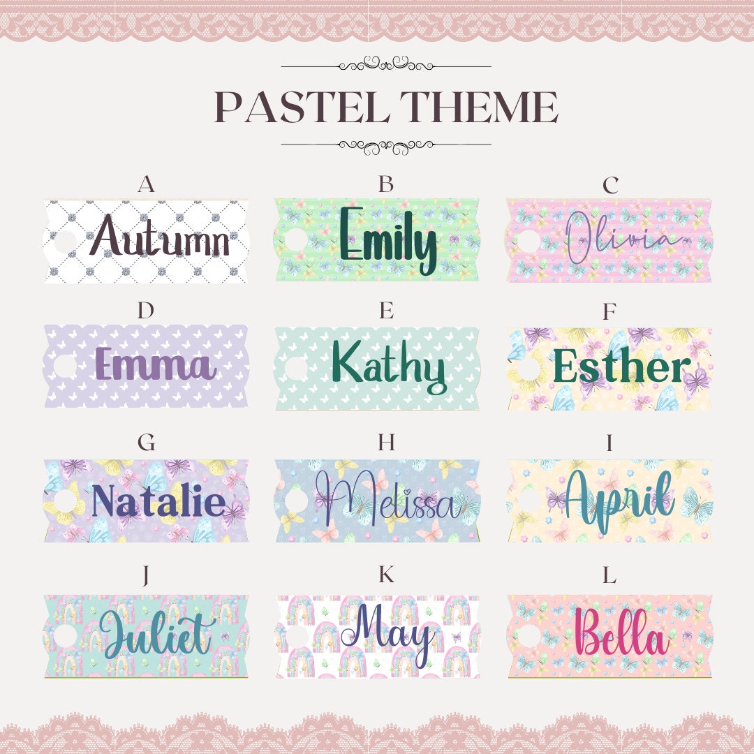 Pastel Tumbler Name Tag, 40oz Tumbler Name Plate, Personalized Name Tag ...