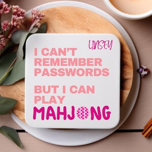 Personalized Mahjong Coaster Western Themed Custom Decor MAHJ Gift ...