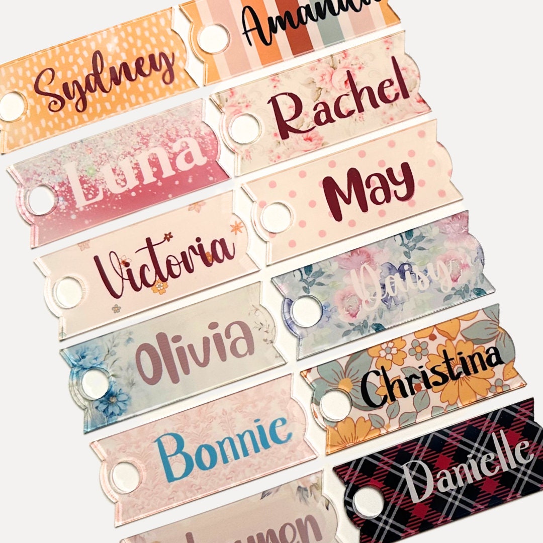 Tumbler Name Tag for 40oz Tumbler, Personalized Name Plate, Custom Name ...