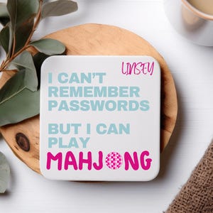 Personalized Mahjong Coaster Western Themed Custom Decor MAHJ Gift ...
