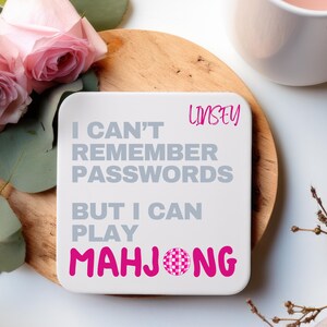 Personalized Mahjong Coaster Western Themed Custom Decor MAHJ Gift ...