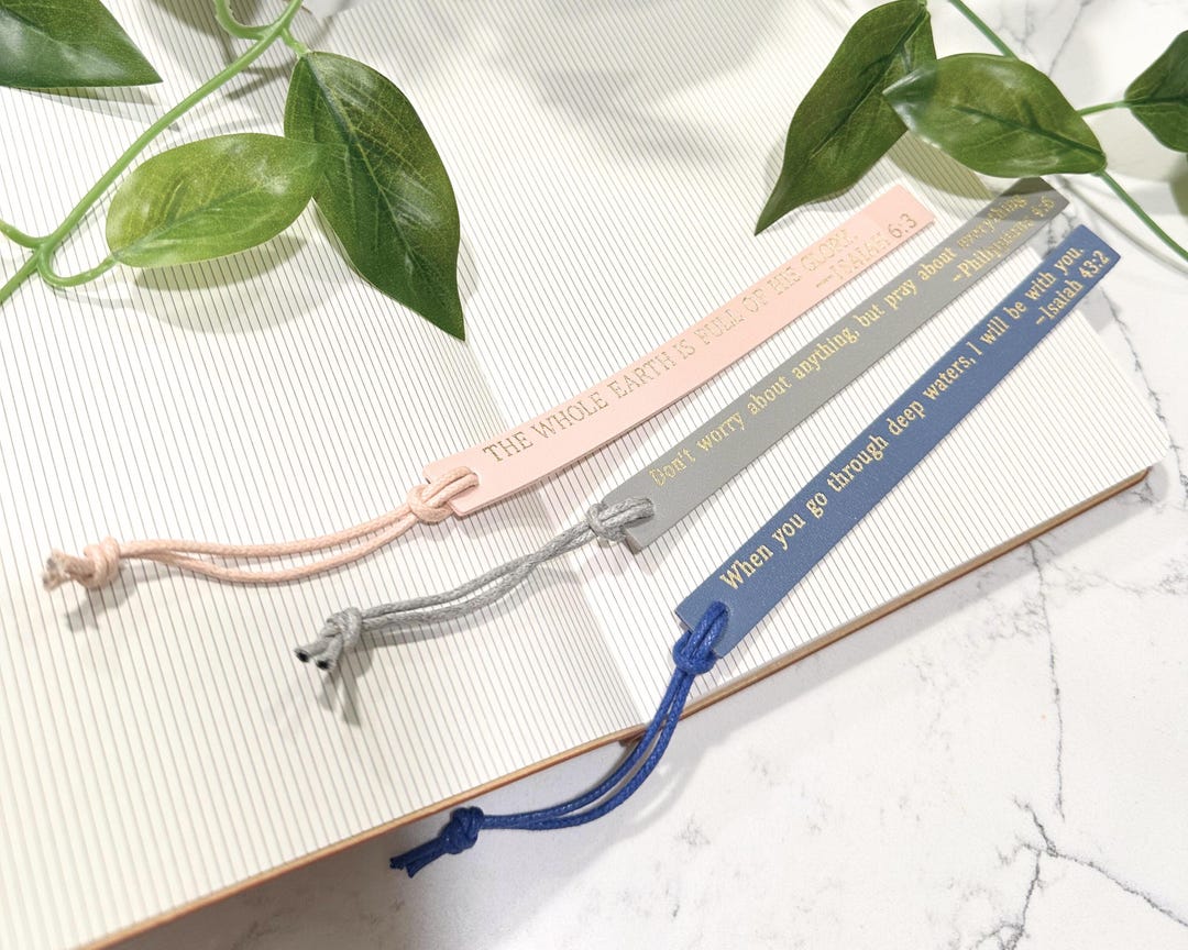 Christian Leather Bookmark Custom Bible Verse Bookmark Scripture ...
