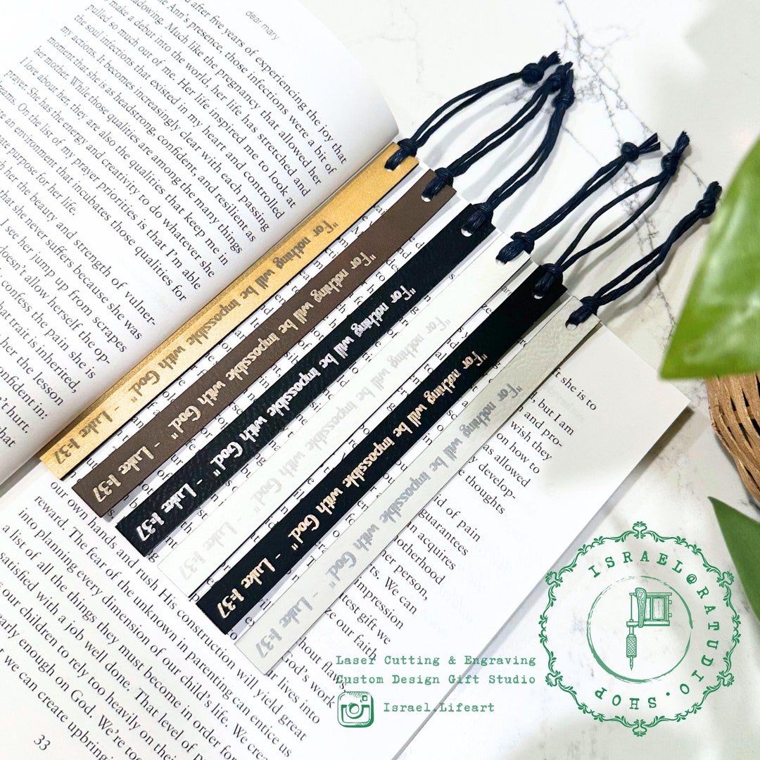Personalized Leather Bookmark for Christian Name Bookmark With Bible ...