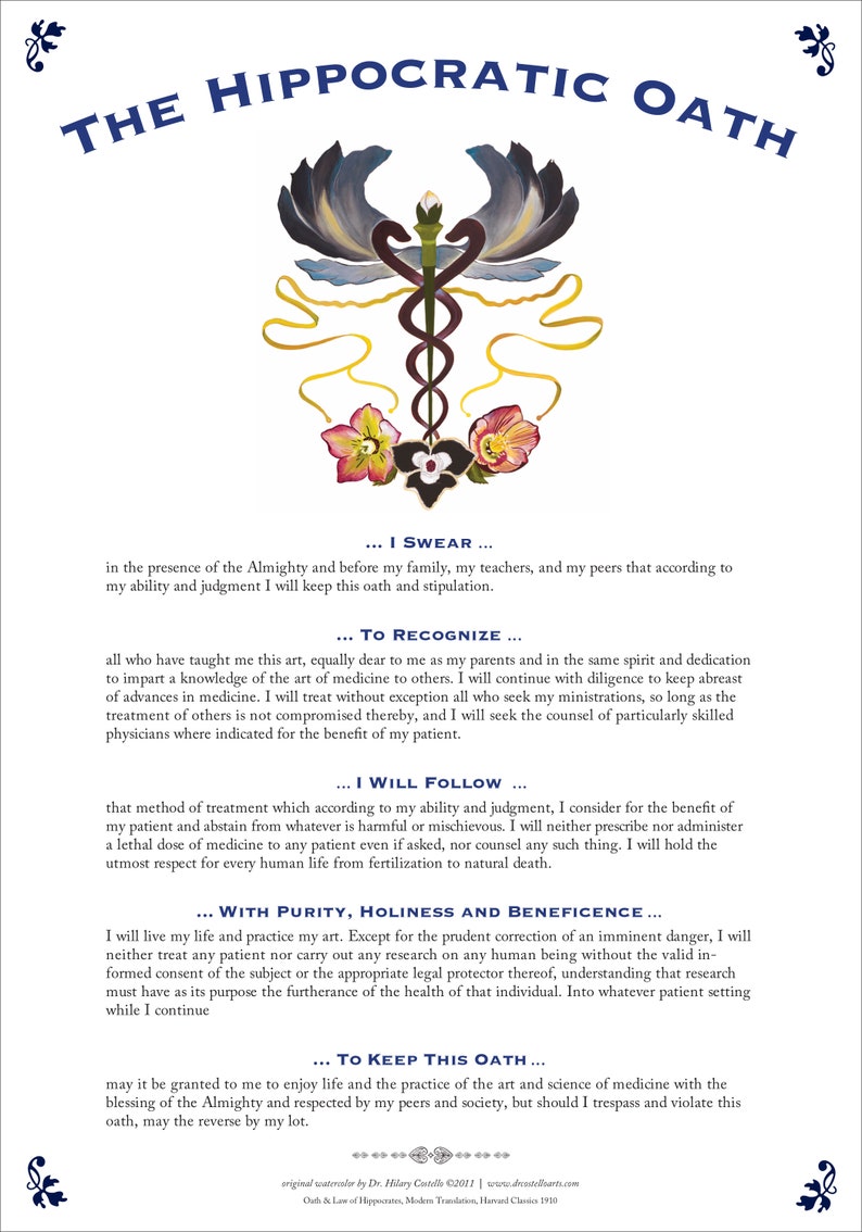 Hippocratic Oath - Etsy