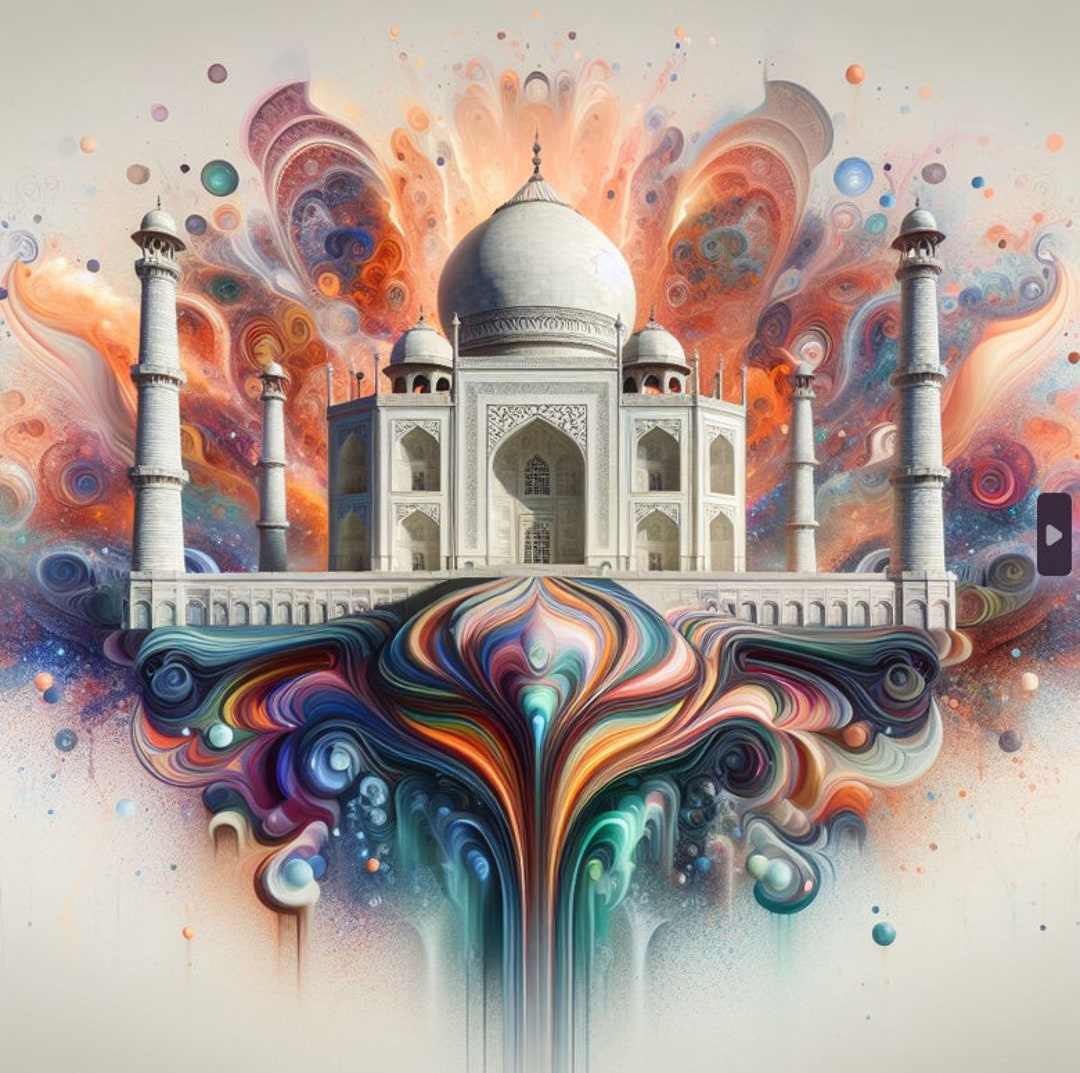 Taj Mahal Digital Art Instant Download Beautiful Taj Mahal Digital Art ...