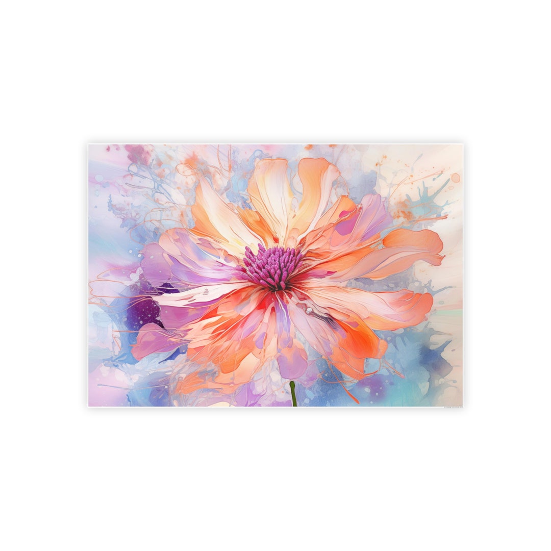 Watercolor Flower Gloss Poster - Etsy