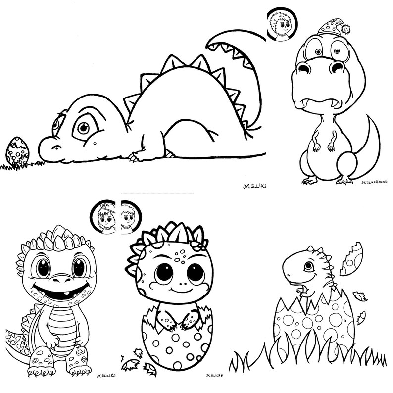 30 Dinosaur Coloring Pages Activity for Kids Preschoolers Toddlers ...