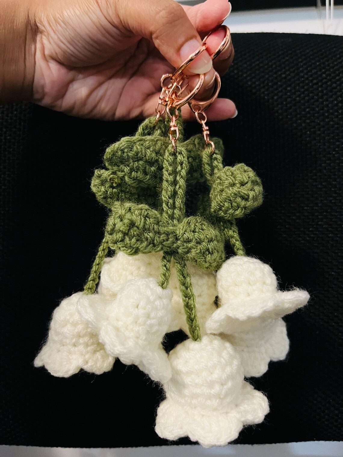 Lilies of the Valley Crochet Flower Keychains/keytags - Etsy