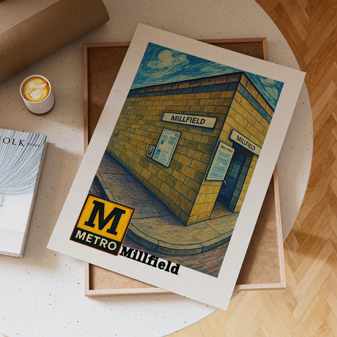 Millfield Metro Station Print: Yellow Brick Urban Art (digital Download ...