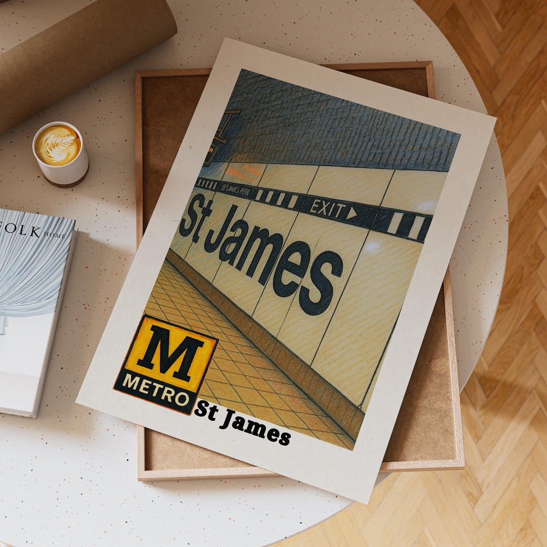 St James Metro Station Art Print: Newcastle Underground Scene (digital ...