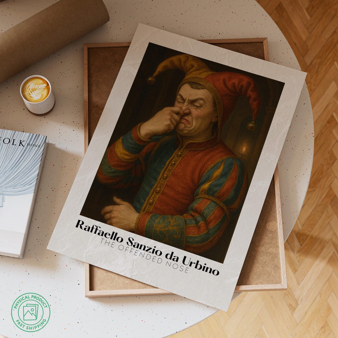 Art Print - Medieval Jester Nose Pinching Portrait Inspired by Raphael ...
