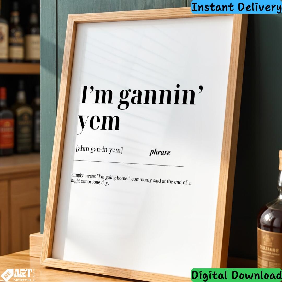 Funny British Slang Printable Geordie Phrase Wall Art Instant Download ...