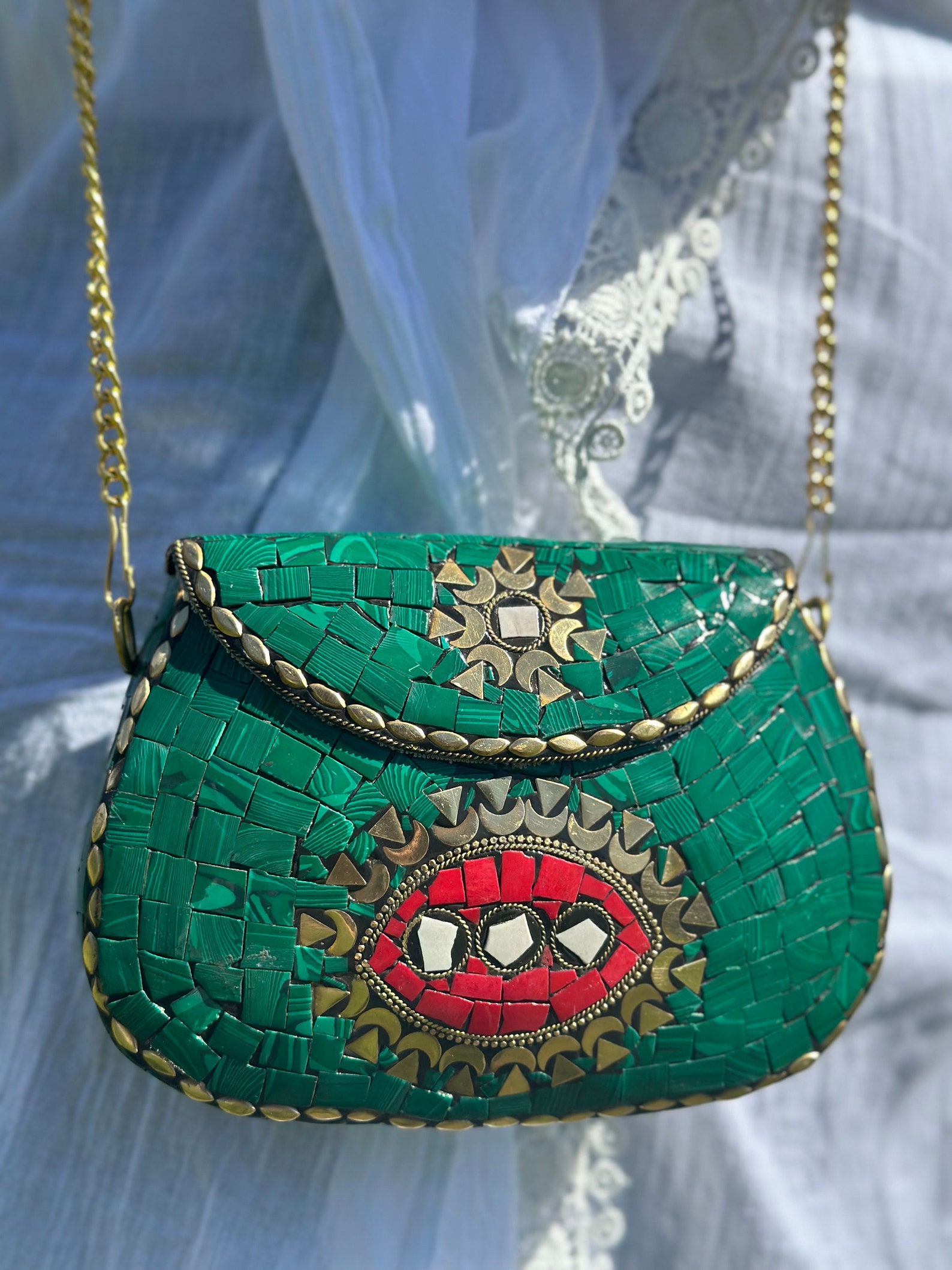 Handmade Mosaic Stone Bags Retro Vintage Stylish - Etsy