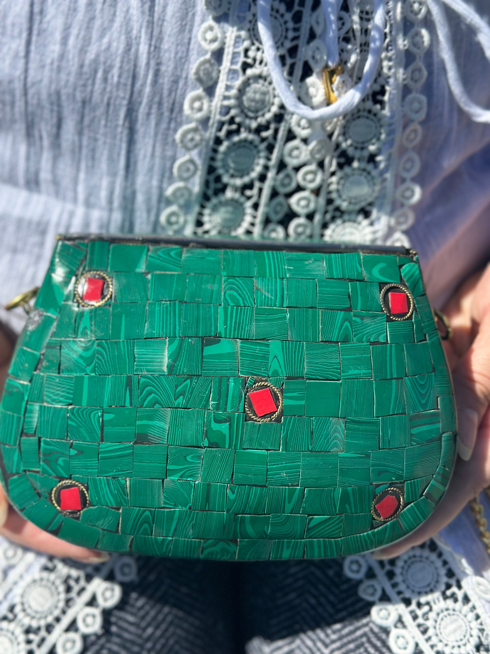 Handmade Mosaic Stone Bags Retro Vintage Stylish - Etsy