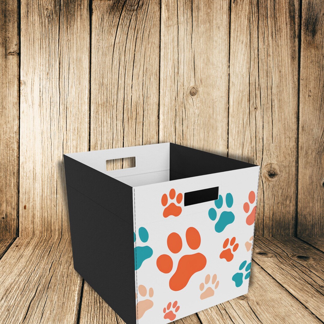 Paw-themed Storage Box Organizer With Handles, Collapsible Storage Bin ...