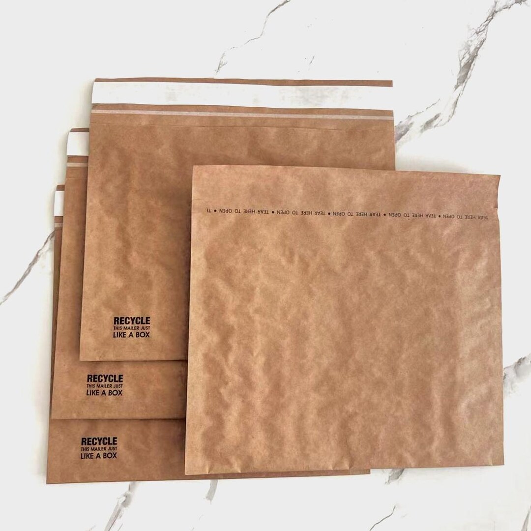 Brown Kraft Recyclable Padded Mailers, #2, #5, 12x9'', 12x15''| Eco ...