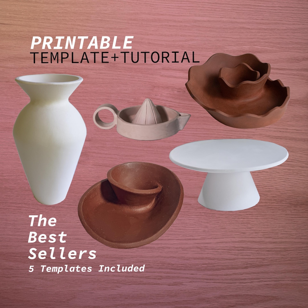 Slab Pottery Templates & Tutorials: Beginner Ceramics Tool (5pcs ...