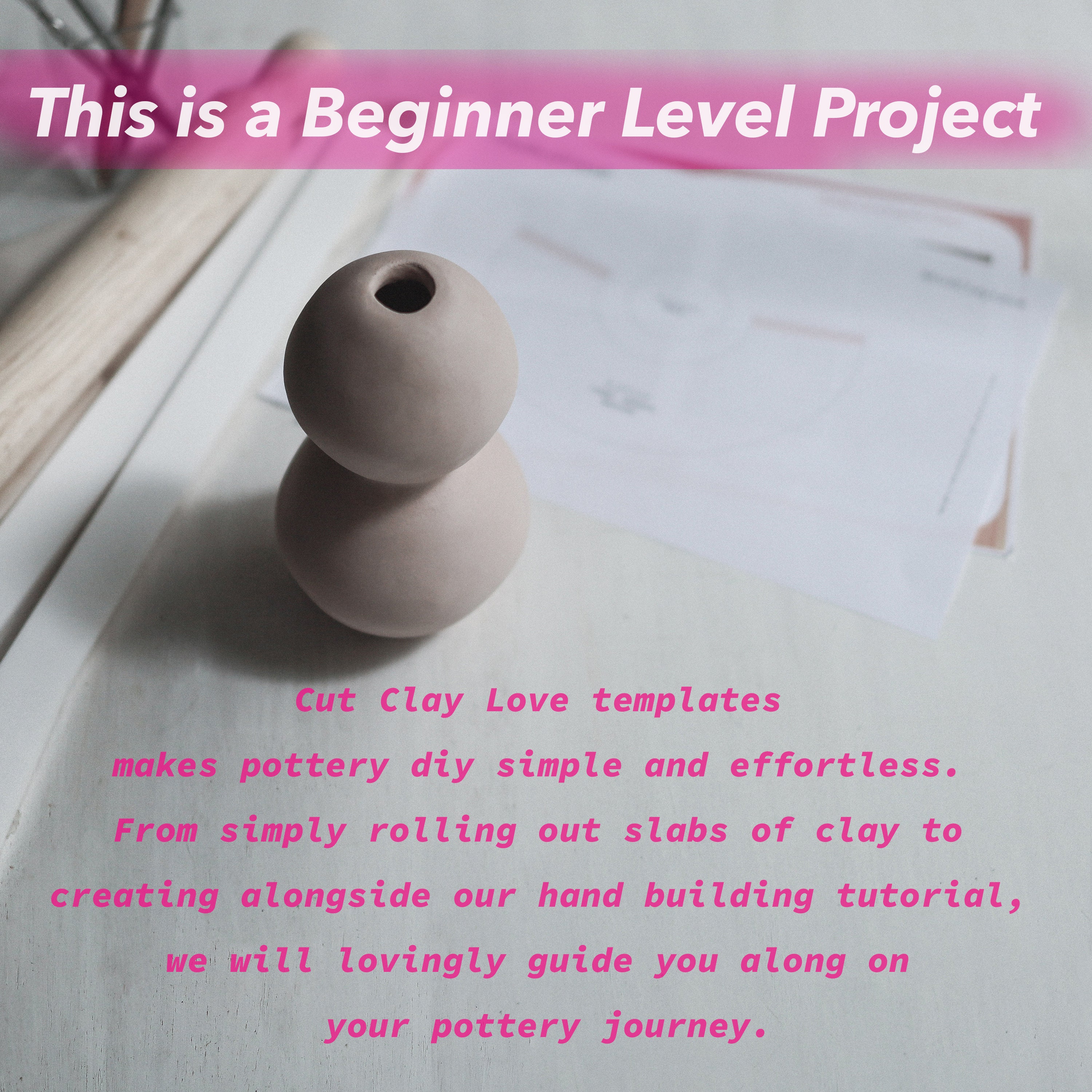 Bud Vase Pottery Template Slab Building Tutorial Easy DIY Ceramics Tool ...